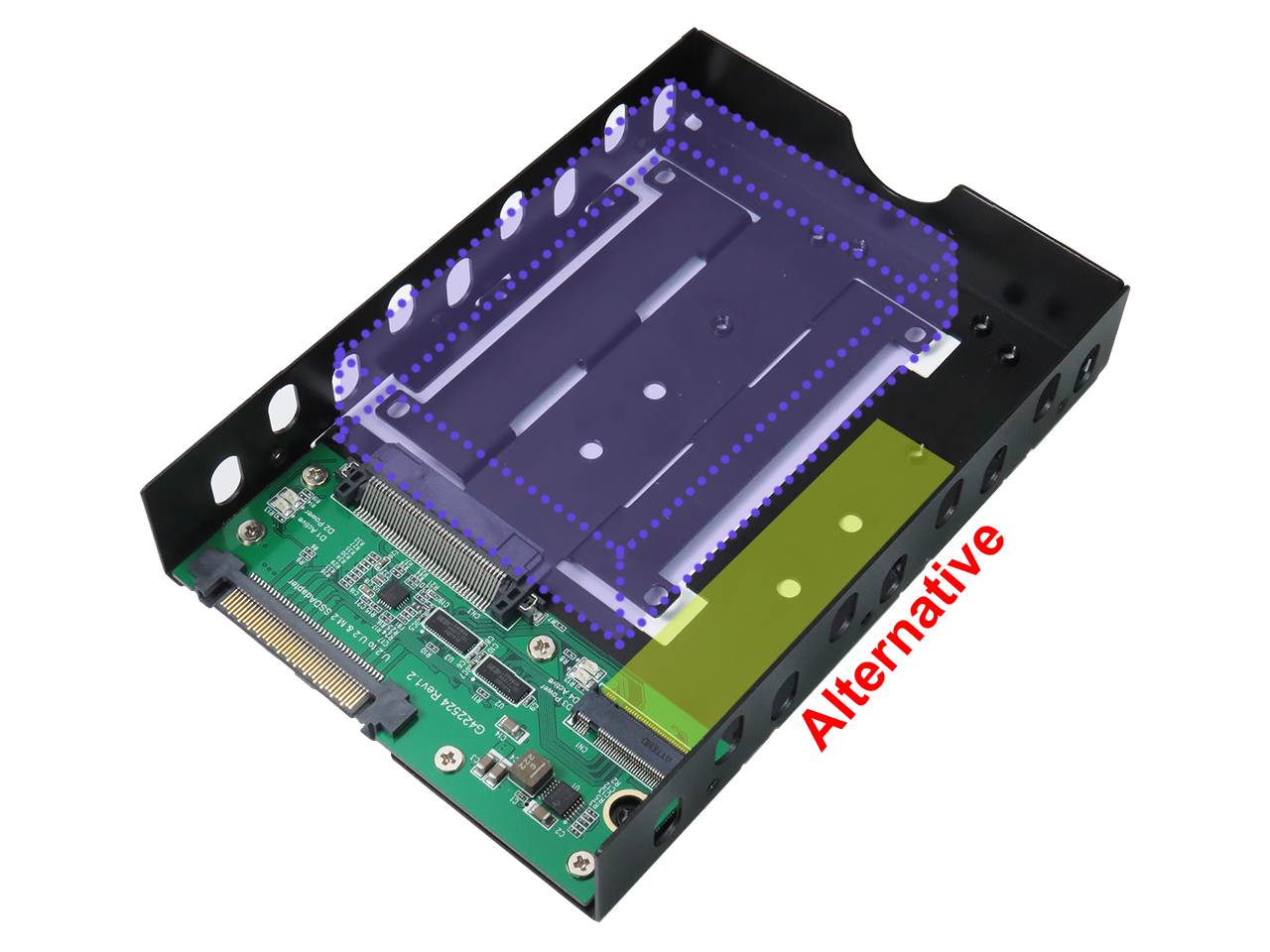Innocard Internal 3.5" drive tray for 2.5" NVMe SSD or M.2 NVee SSD ...