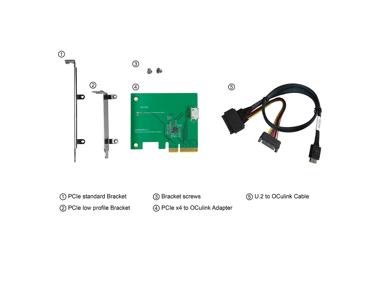Innocard PCIe Gen 3 / 4-Lane to Oculink (SFF-8612) Adapter with U.2 ...