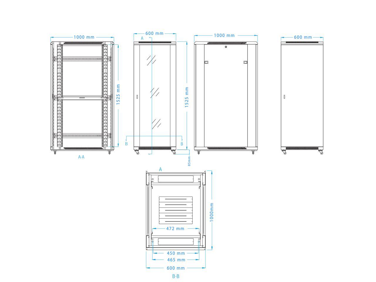 32U Free Standing Server Rack Cabinet Fits Most of Servers ACCESSORIES ...