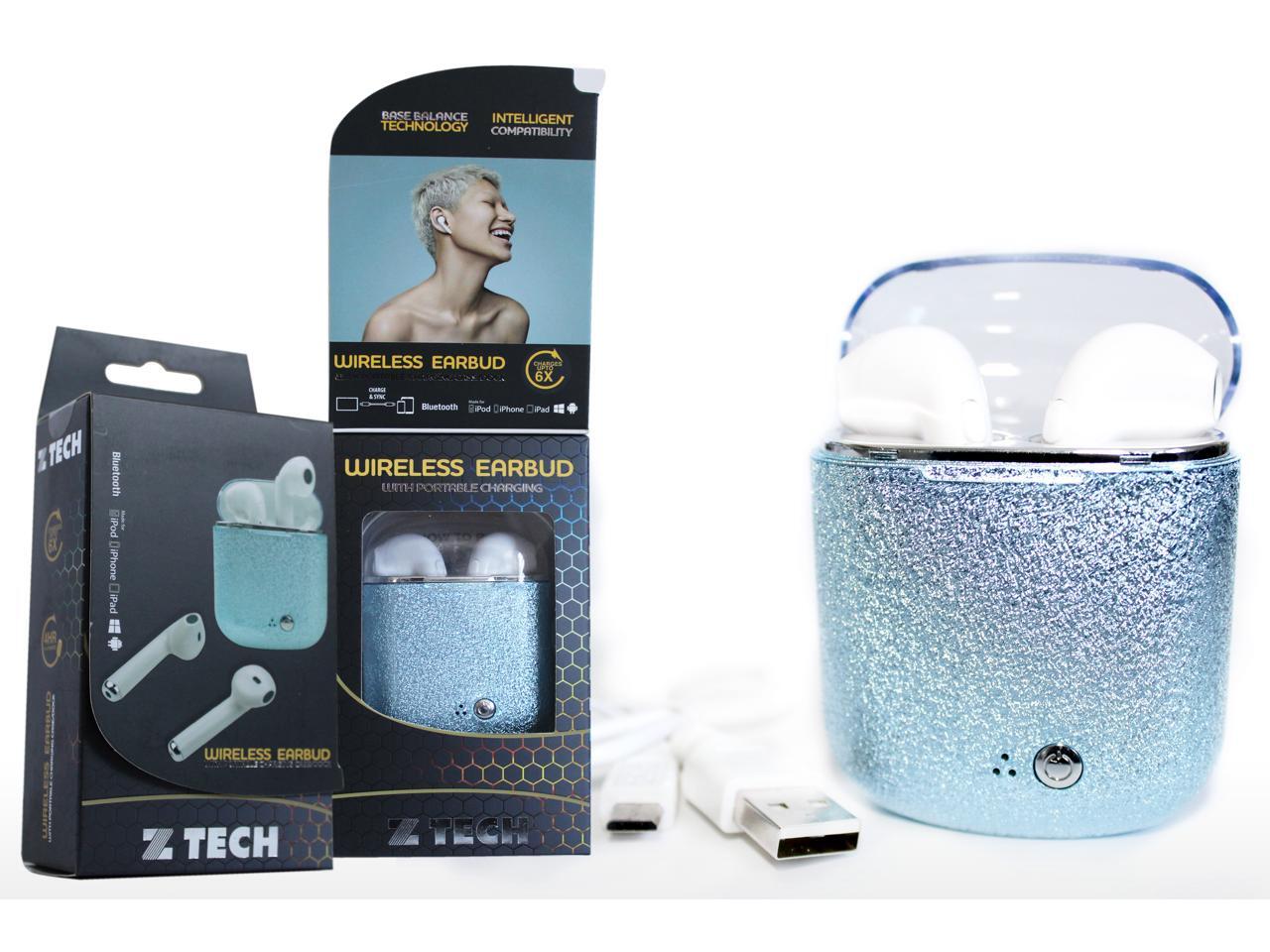 ZTECH Wireless Earbuds with Glitter Charging Case - Newegg.com