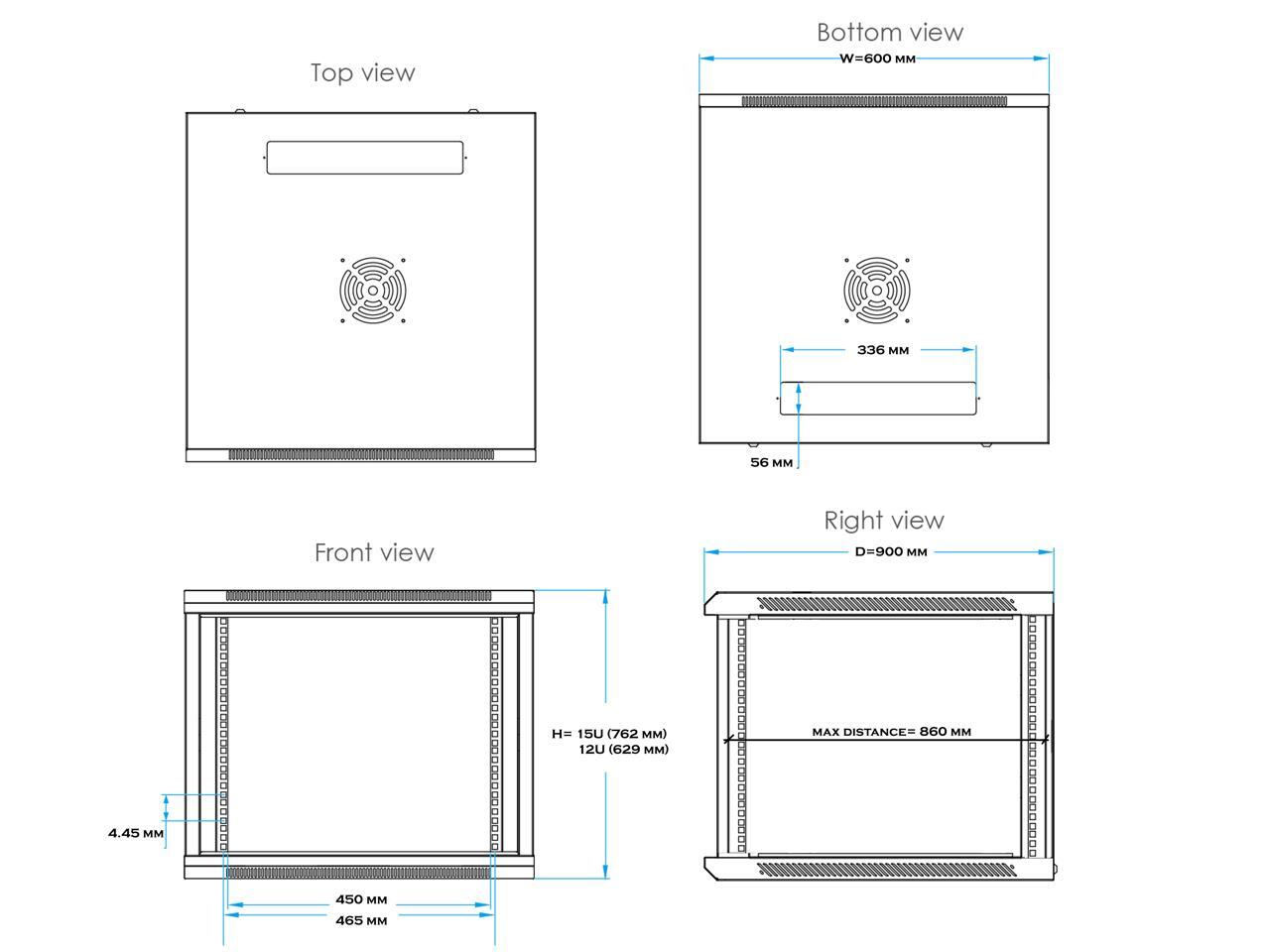 15U Free Standing Server Rack Cabinet. Fits Most of Servers ...