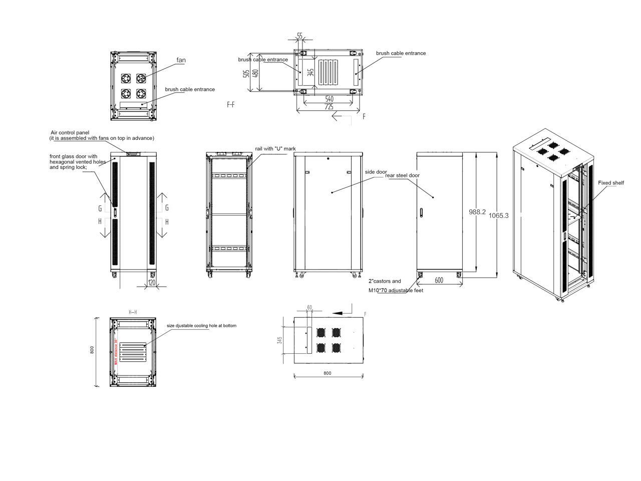 Sysracks 18U 32" Depth Server It Data Network Rack New Cabinet ...