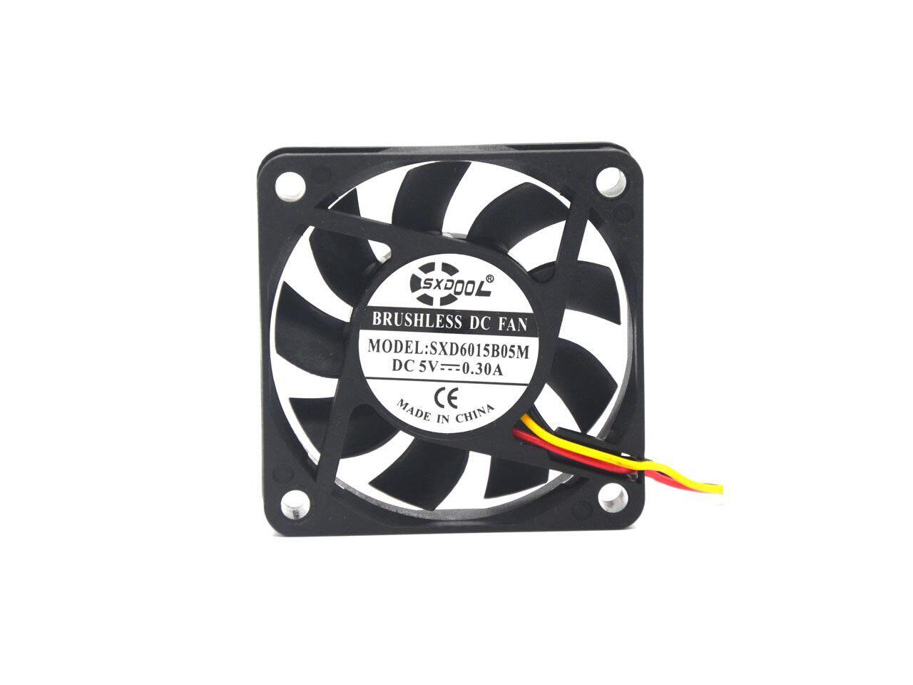 2 Piece SXDOOL 5V fan 60MM 5V 3Pin 60x60x15mm 6cm 6015 Brushless DC ...