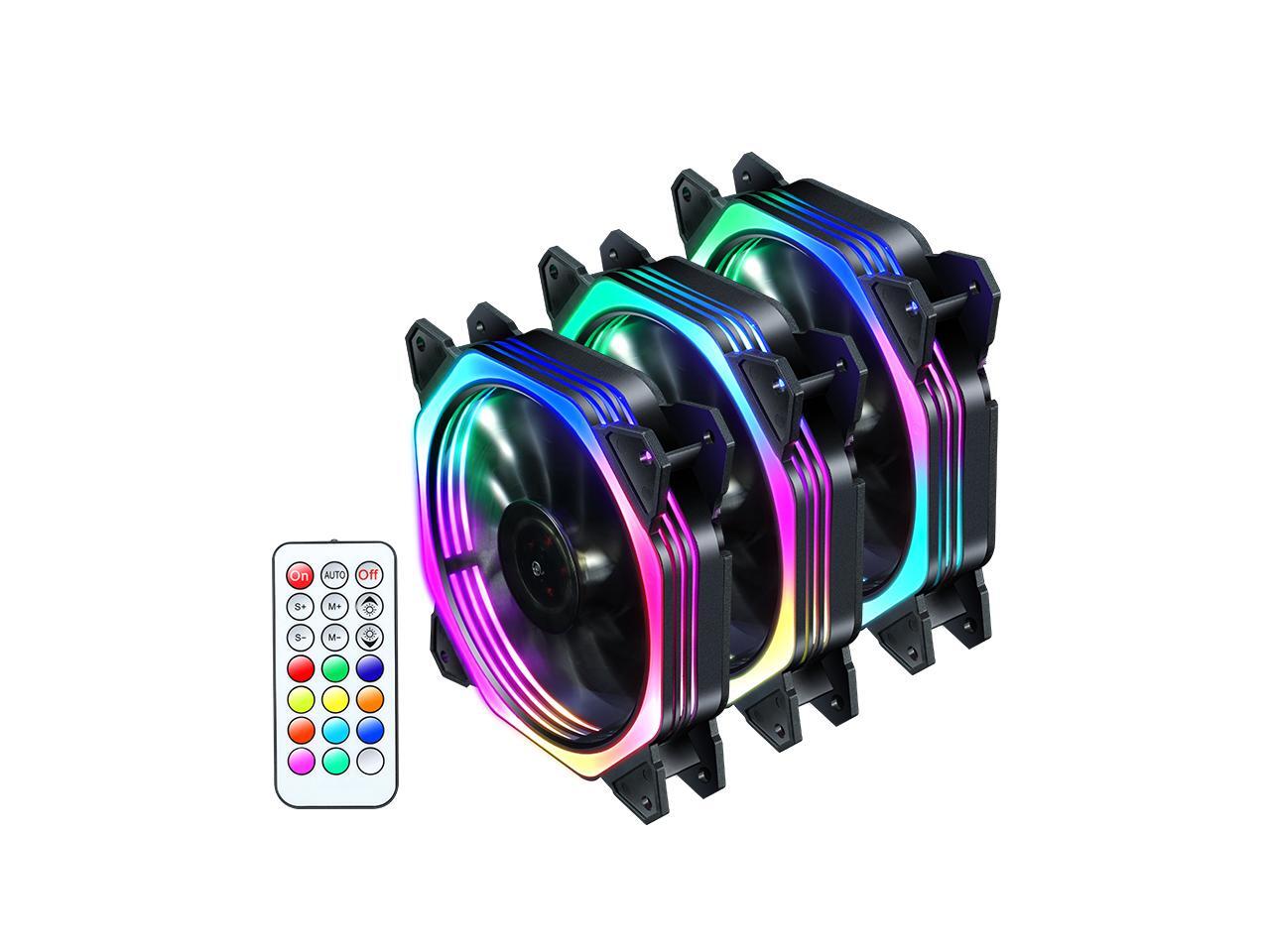3fans+remote controller pwm cpu rgb fan 120mm Fan Computer PC Case Fan ...
