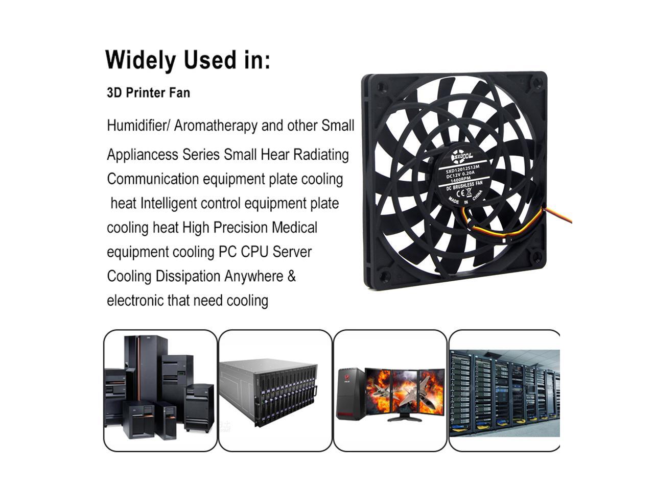 NEW 120mm slim fan 12012 0.19A 12MM thick slim chassis cpu cooling fan ...
