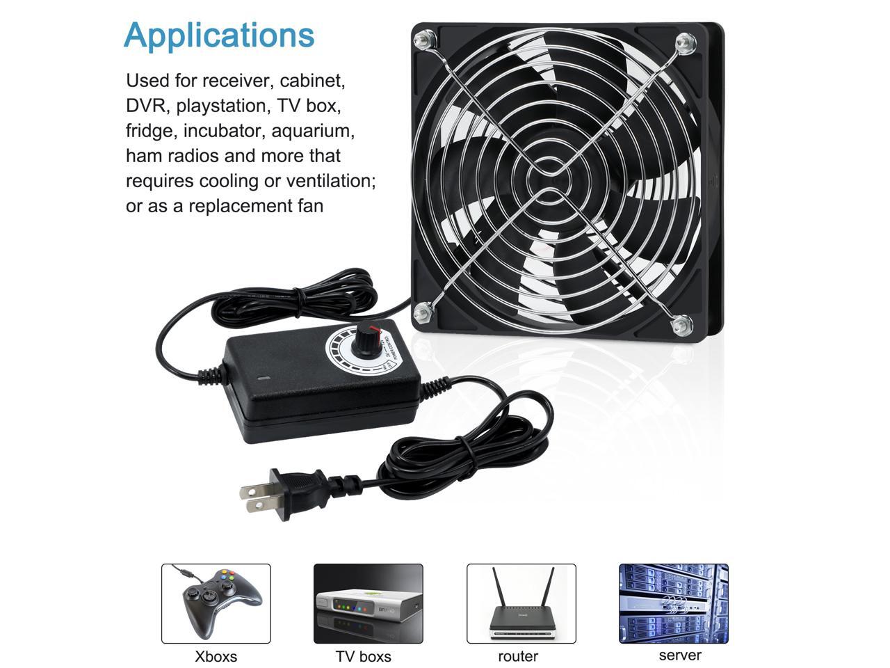 NEW 120mm High Speed Cooling Fan 120X120X25mm AC 110V 220V to 3V - 12V ...
