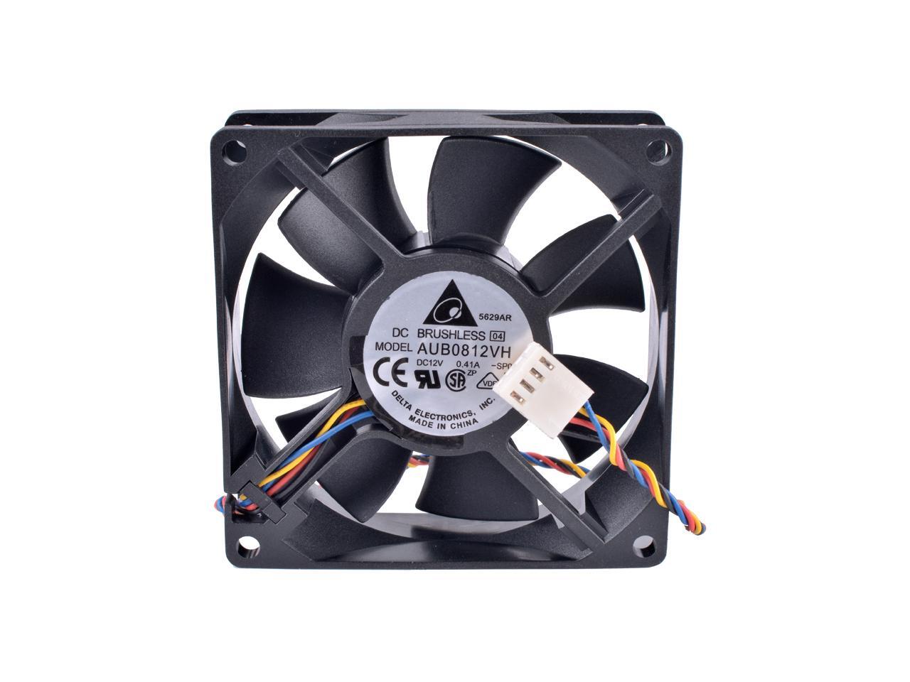 NEW DELTA AUB0812VH 8cm 8025 80mm fan 80x80x25mm 12V 0.41A 4-wire 4pin ...