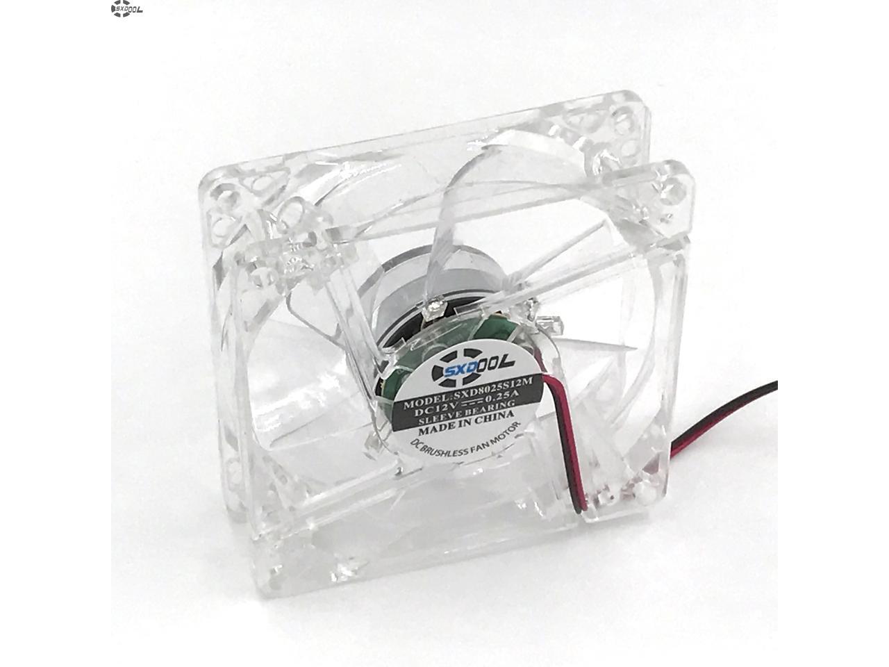 pc computer 80mm cooling fan with 4ea led 8025 8cm silent DC 12V LED ...