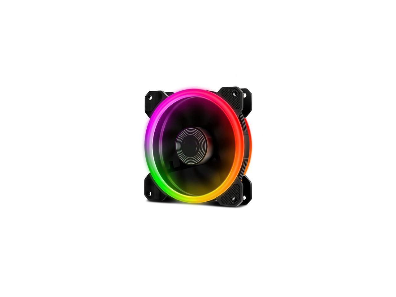 Aurora 1-Pack DR12 Case Fan RGB LED 120mm High Performance High Airflow ...