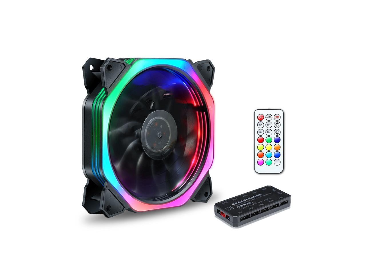 1PCS 120mm Fan RGB Computer PC Case Fan RGB Adjust LED Fan Speed 120mm ...