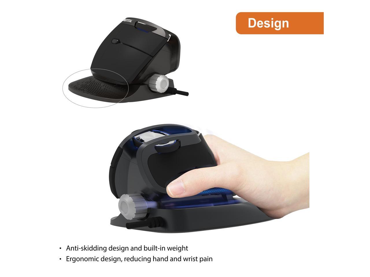 J-Tech Digital Wired Ergonomic Mouse for Large Hands with Adjustable ...