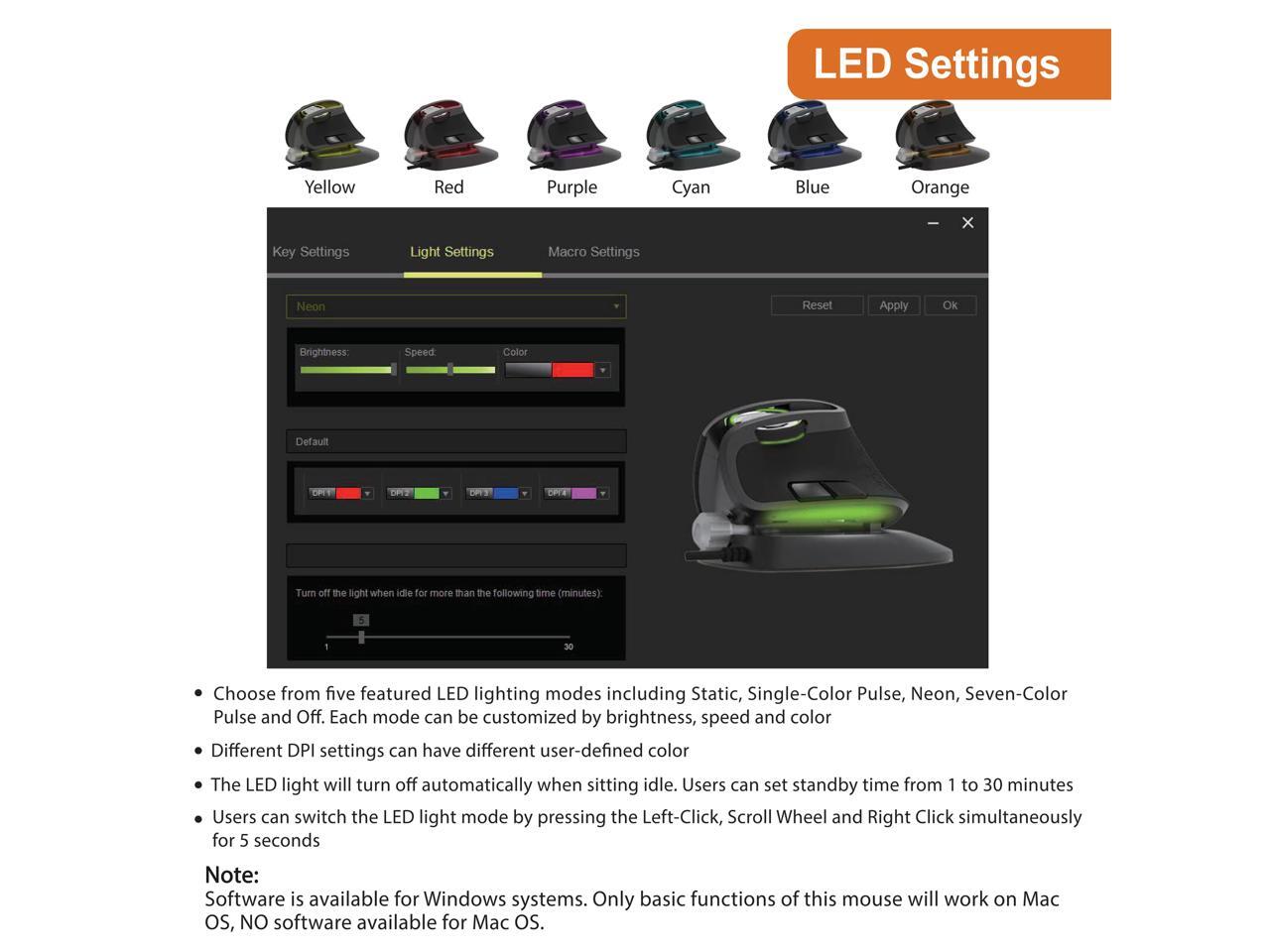 J-Tech Digital Wired Ergonomic Mouse for Large Hands with Adjustable ...