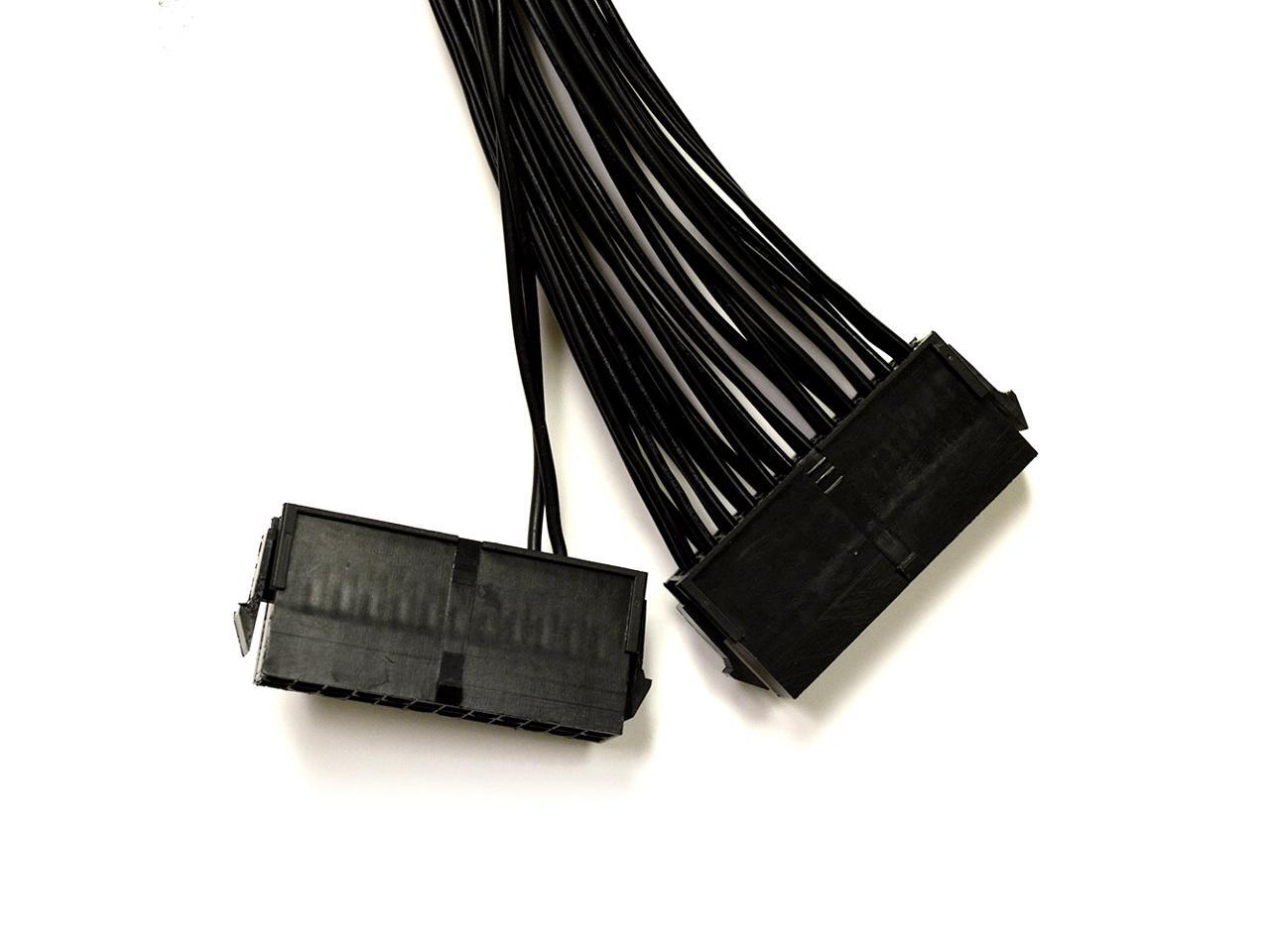 24 Pin Dual Power Supply Adapter Cable For PC ATX Motherboard Add On ...