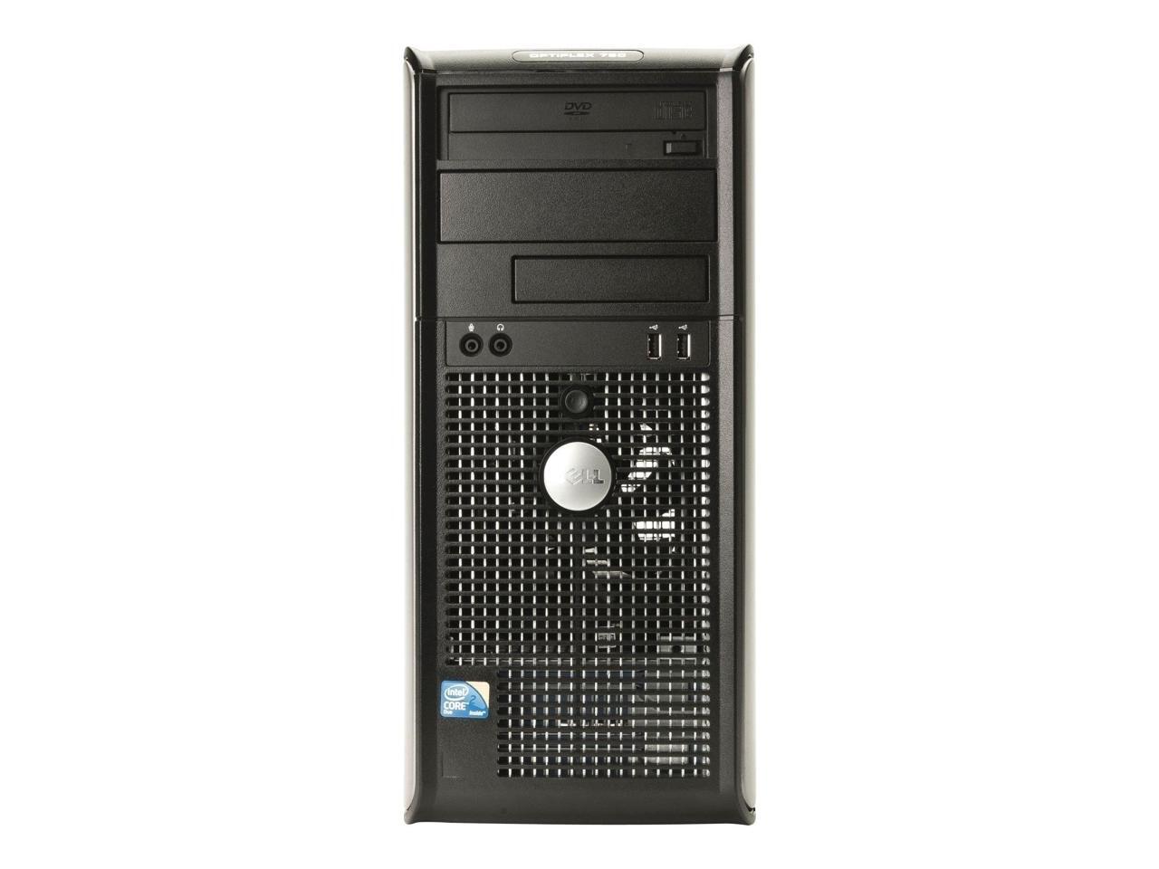 Refurbished: Dell OptiPlex 760 MT Black & Gray PC - Intel Core 2 Duo ...