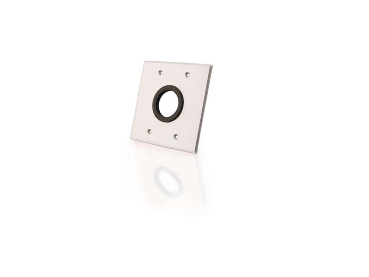 C2g 1.5In Grommet Cable Pass Through Double Gang Wall Plate - Brushed ...