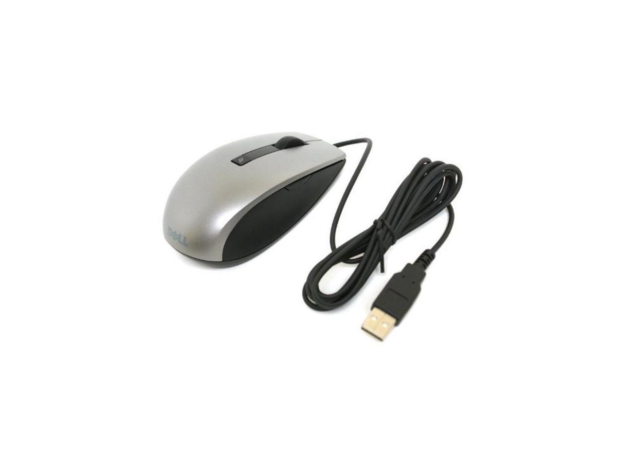 NEW Genuine Dell USB Wired 6-Button Mouse 4K93W Silver M-UAV-DEL8 ...
