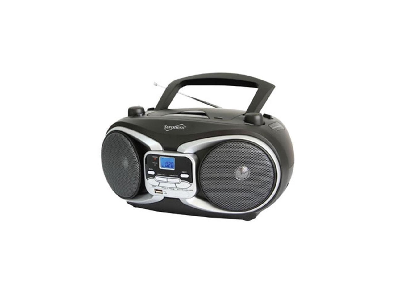 Supersonic Portable Audio System MP3/CD Player with USB/AUX Inputs & AM ...