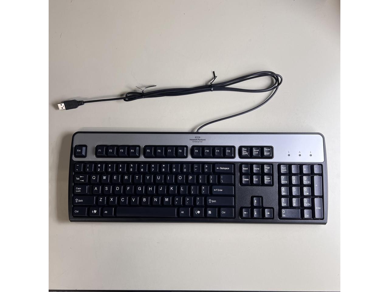 HP SK-2885 USB Wired Black & Silver Desktop Keyboard 434821-007 701429 ...