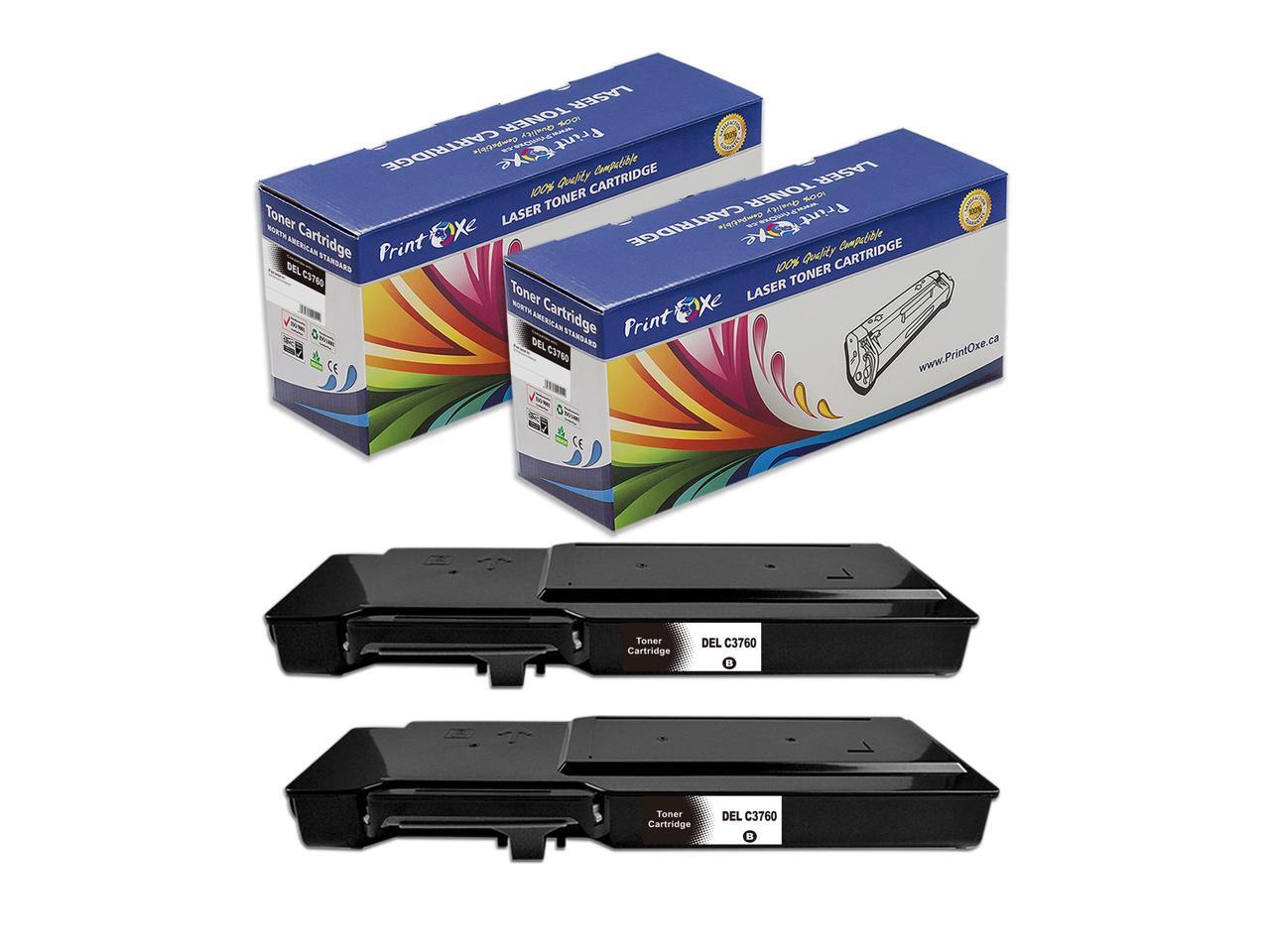 2 Compatible Dell C3760 / C3765 Black Toner Cartridges (Non-OEM) for ...