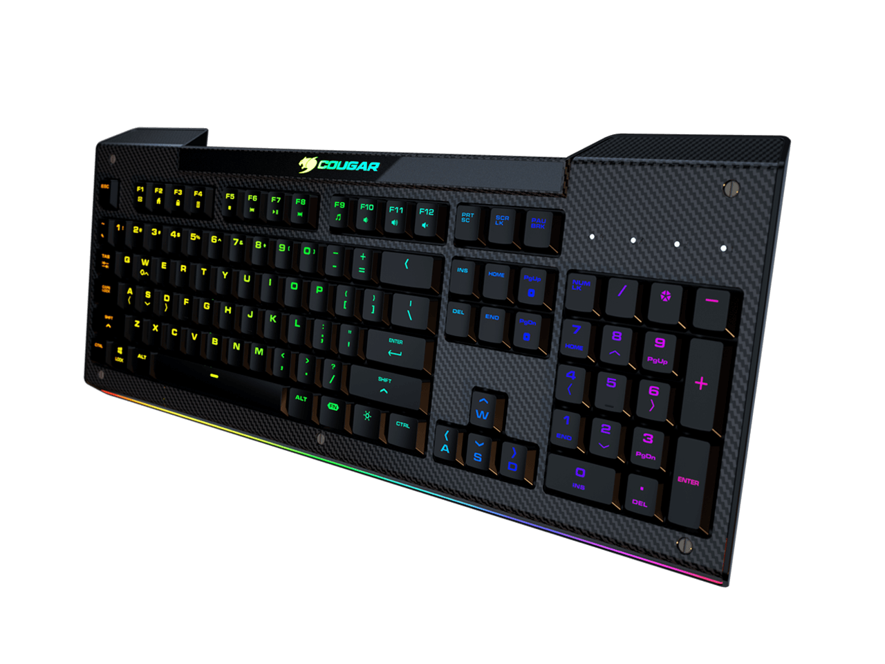 Cougar Aurora S Gaming Keyboard with Carbonlike Design and Multicolor ...