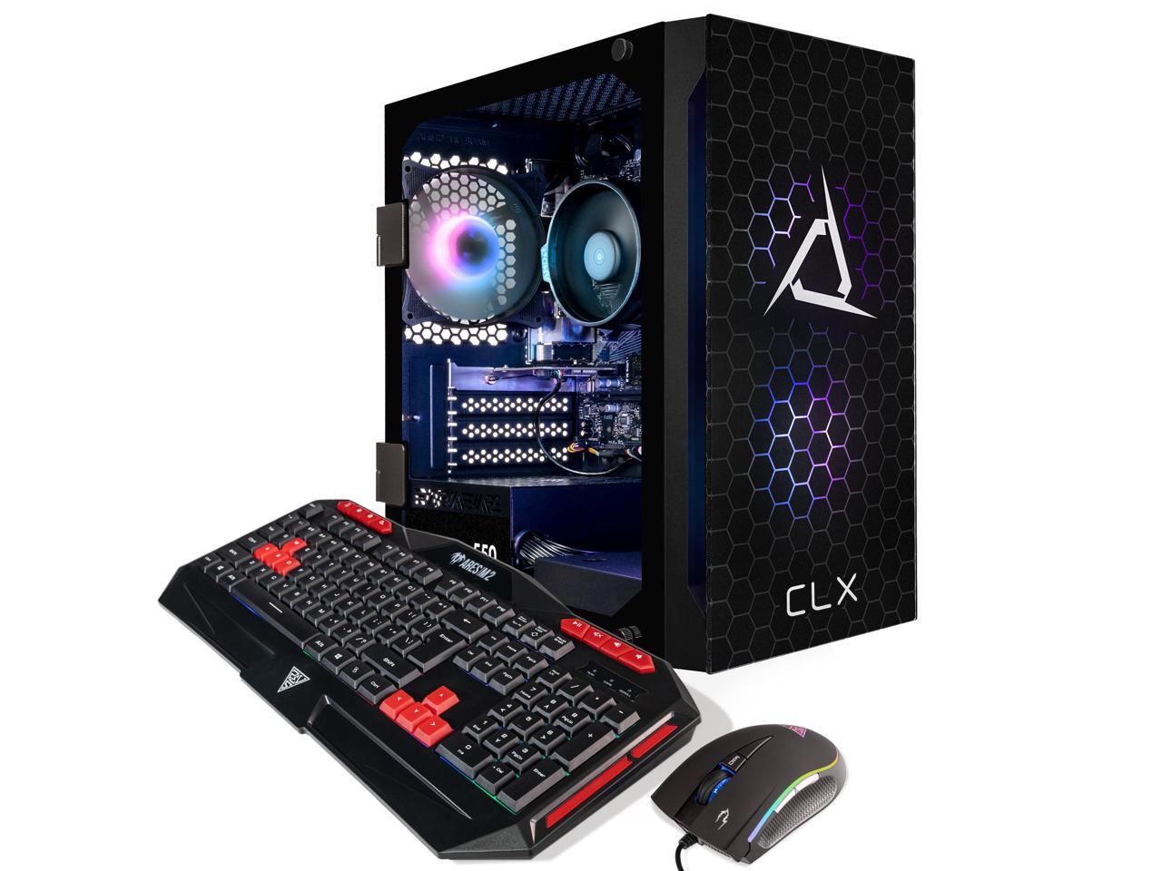 CLX SET Gaming Desktop - AMD Ryzen 5 5600G 3.9GHz 6-Core Processor, 8GB DDR4 Memory, Radeon Vega ...