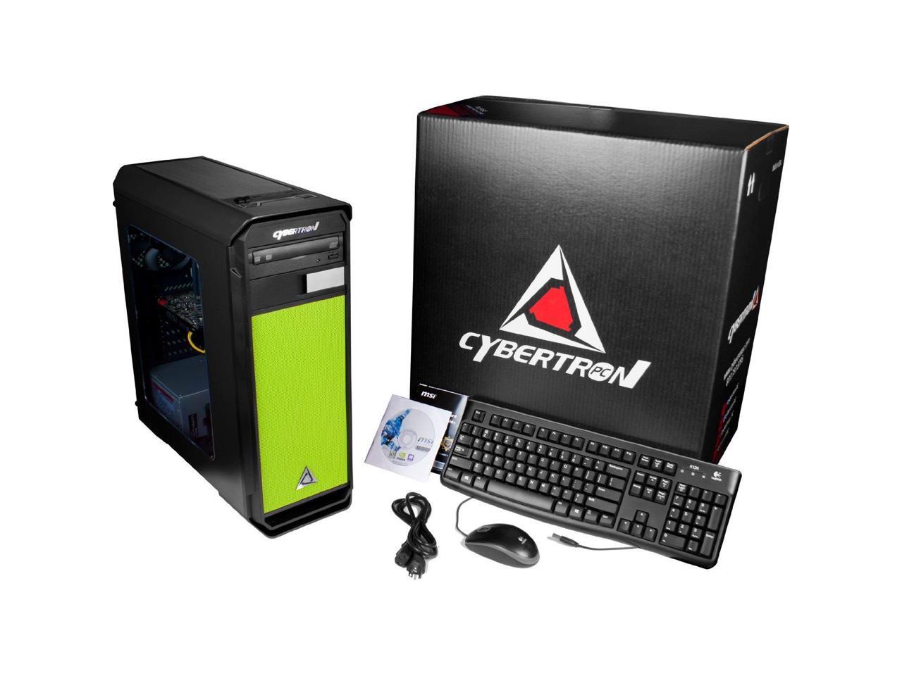 CybertronPC Gaming Desktop Computer Rhodium (Black/Green) AMD FX-8300 3 ...