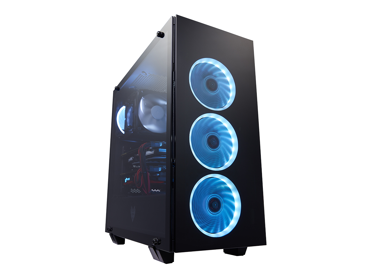 FSP ATX Mid Tower PC Computer Gaming Case with 3 Translucent Tempered ...