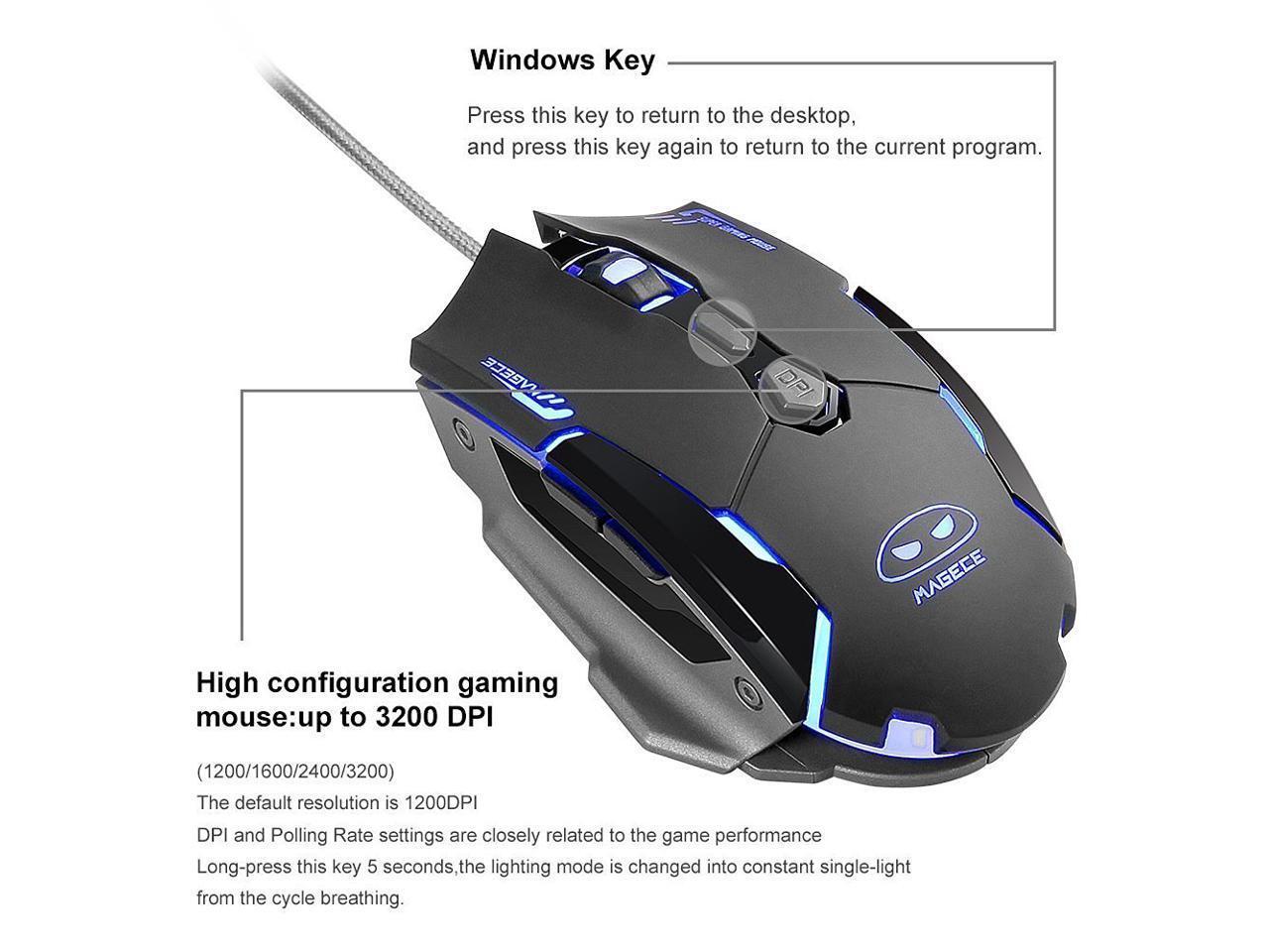 Gaming Mice 3200 DPI Wired Mouse 6 Buttons Professional Ergonomic ...