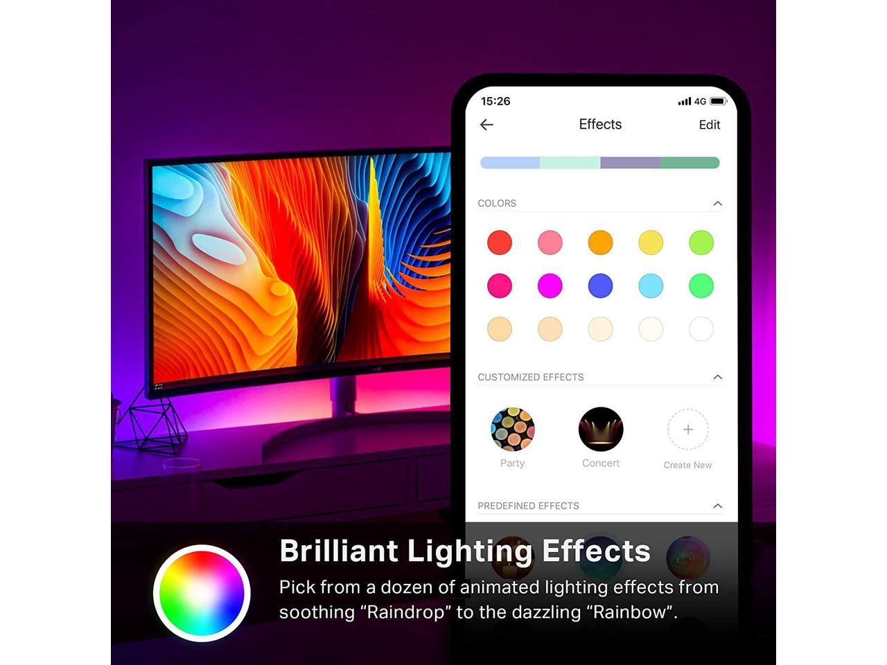 Kasa Smart LED Light Strip KL430, 16 Color Zones RGBIC, 6.6ft Wi-Fi LED ...