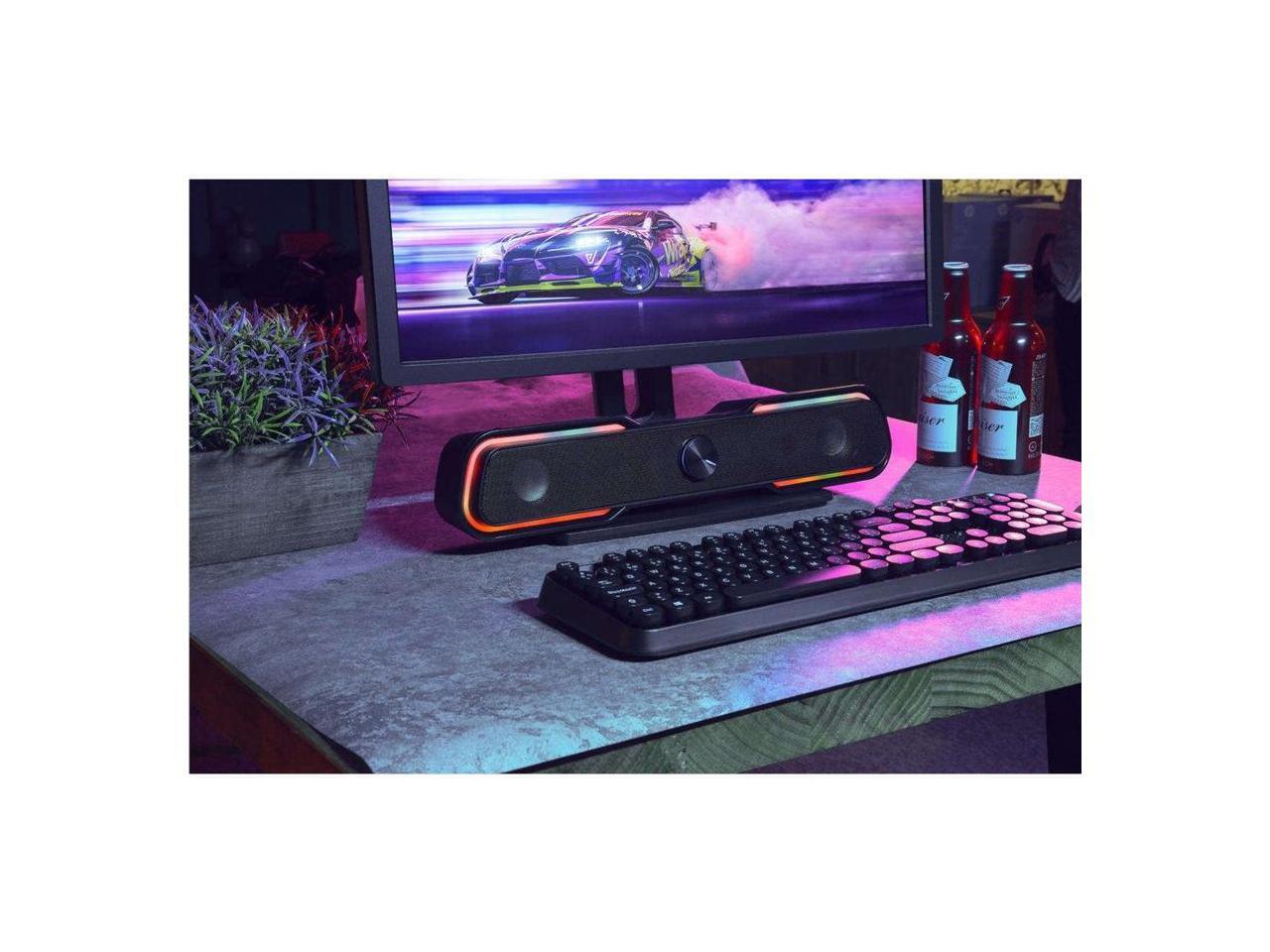 HP - USB Soundbar with Stereo Sound and RGB Backlighting, Black - Newegg.ca