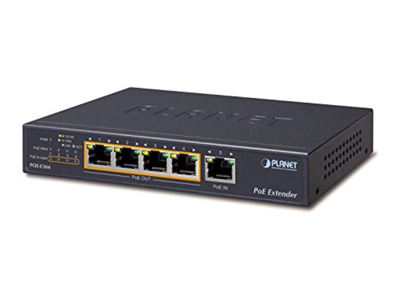 Planet POE-E304 1-Port Ultra PoE to 4-Port 802.3af/at Gigabit PoE ...