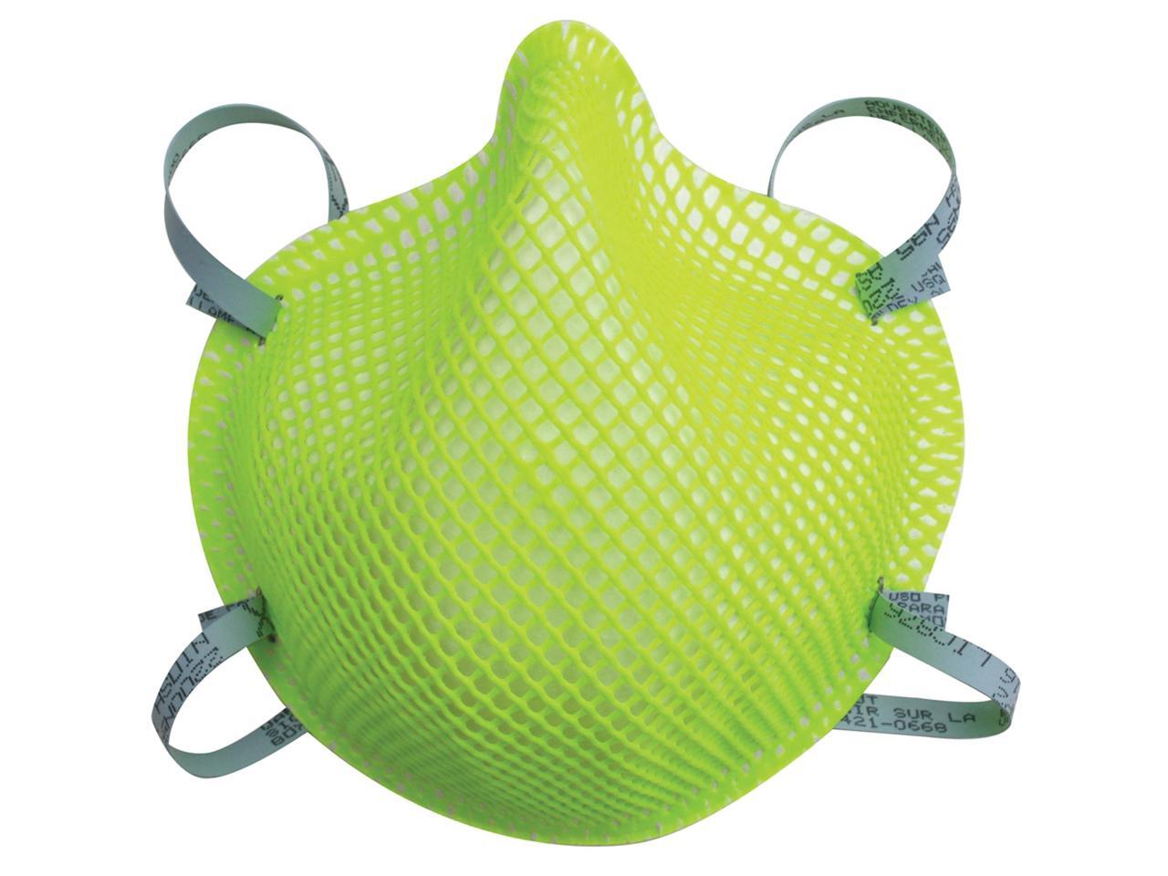 Moldex N95 Disposable Respirator, Molded, Hi-Viz Green, Mask Size: M/L ...