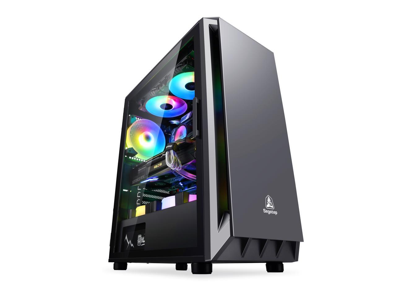 Segotep GANK 5 ATX Micro-ATX, MINI-ITX Mid Case USB3.0 Port, 1.0mm SPCC ...
