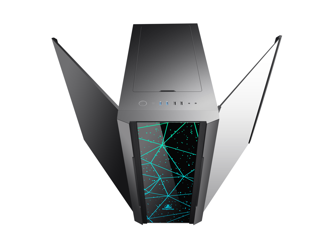 Segotep Phoenix K3 ATX Black Mid Tower PC Gaming Computer Case USB 3.0 ...