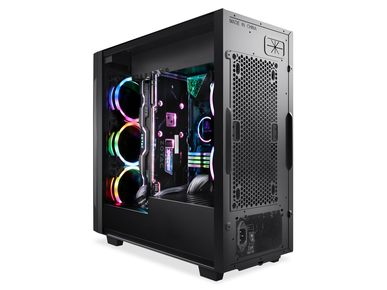 Segotep Phoenix K3 ATX Black Mid Tower PC Gaming Computer Case USB 3.0 ...