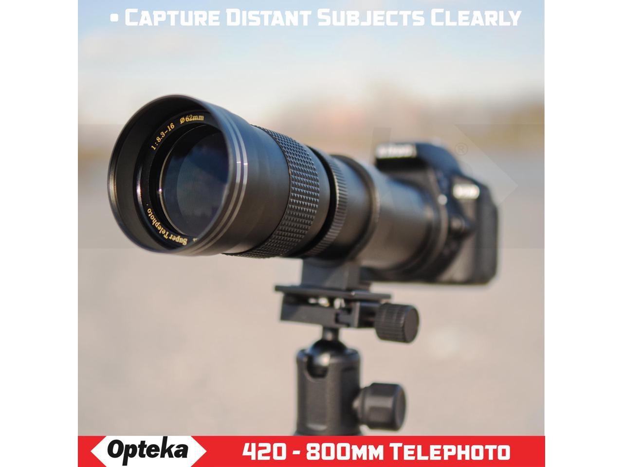 Opteka 420-800mm f/8.3 HD Telephoto Zoom Lens for Sony E-Mount a9, a7r ...