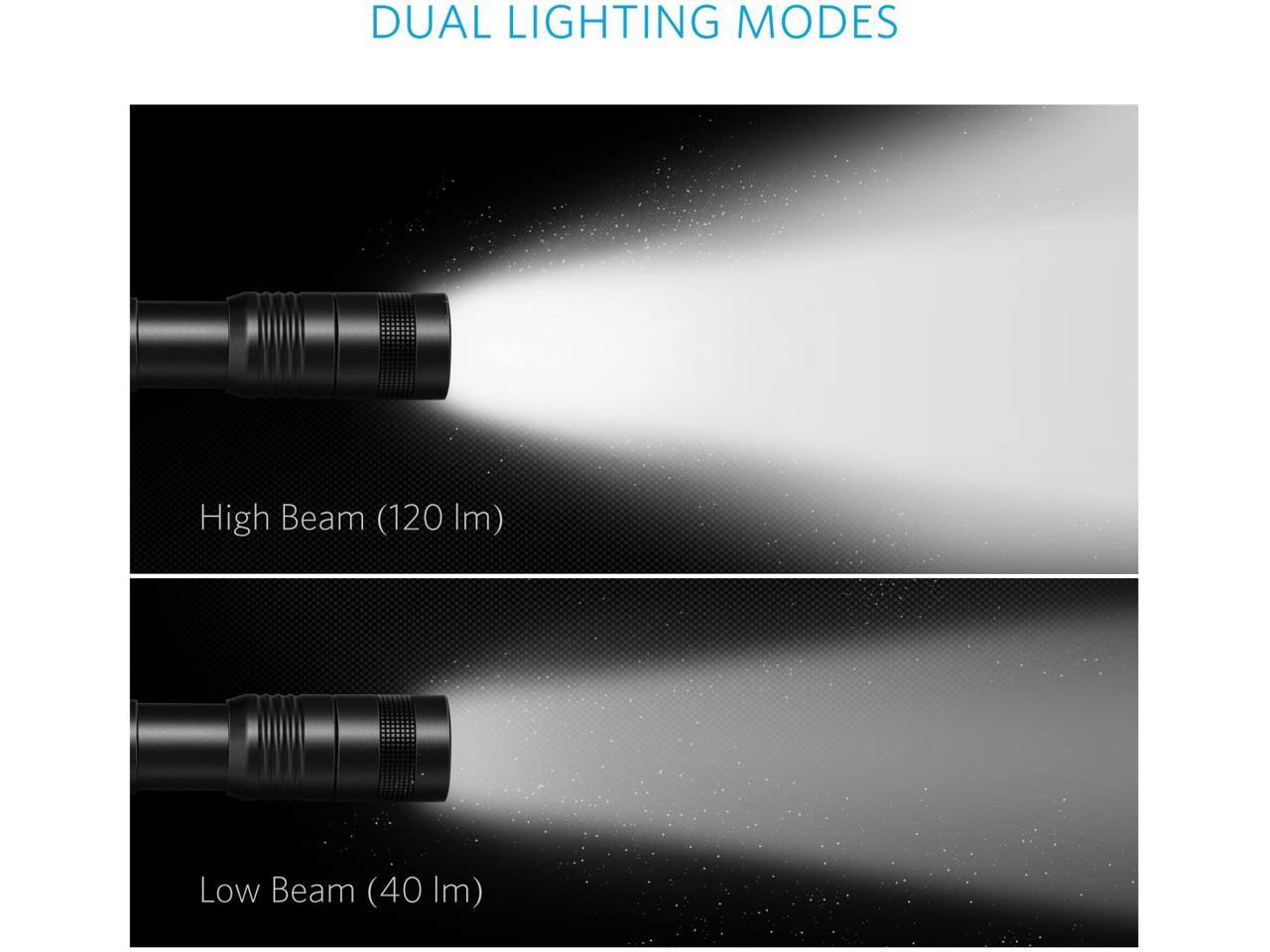 Anker Rechargeable Bolder P2 LED Pen Flashlight, 120 Lumens, IPX5 Water ...