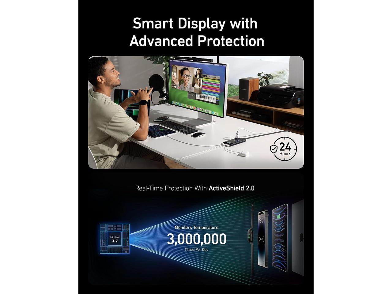 Anker Prime 6-in-1 USB C Charging Station, 140W Compact Power Strip for ...