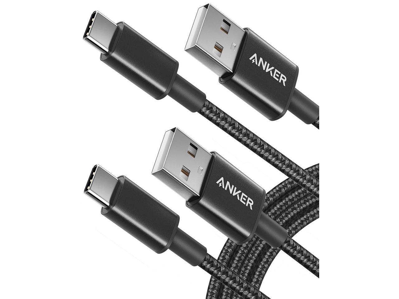 USB Type C Cable, Anker [2-Pack 6Ft] Premium Nylon USB-C to USB-A Fast ...