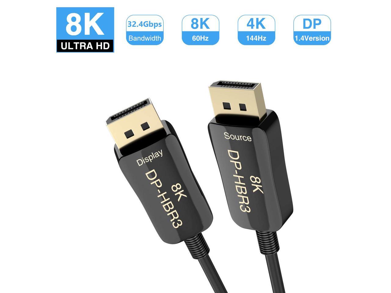 DP Fiber Optic Cable, LUOM 8K 4K DisplayPort Cable DP 1.4 8K@60Hz 4K ...