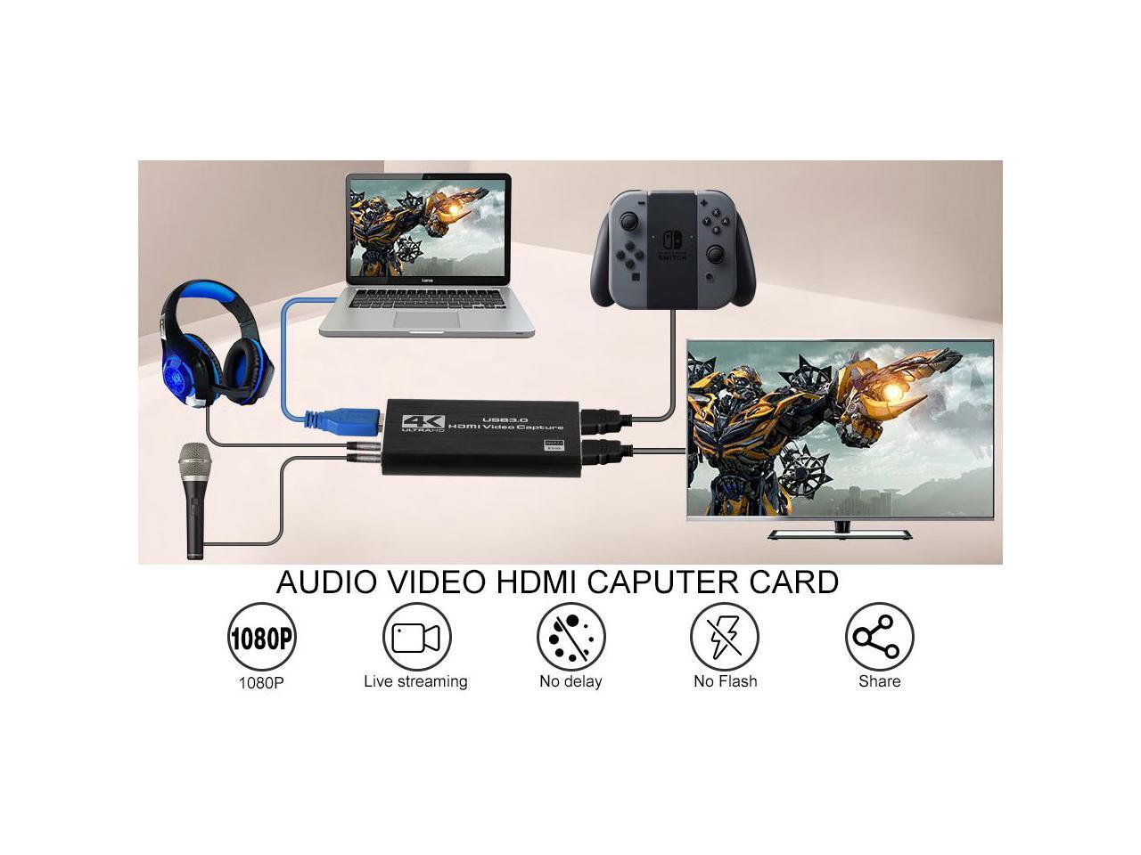 Audio Video Capture Card,4K HDMI USB 3.0 Capture Adapter Video ...