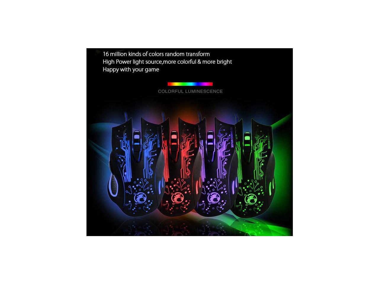 ESTONE Professional Wired Gaming Mouse, X9 Gaming Mice 6 Button 2400 DPI LED Optical USB Gamer ...