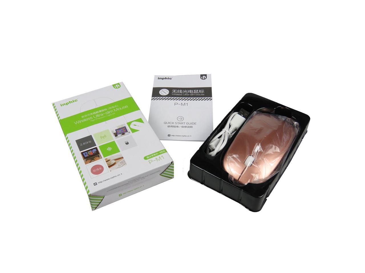 Inphic P-M1 Rechargeable Battery USB Wireless Mouse Mute Silent Click ...