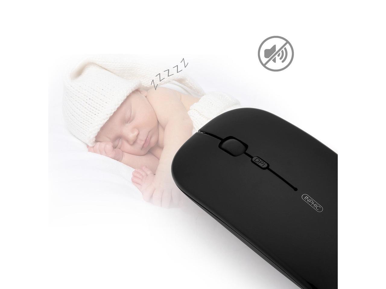 Inphic P-M1 Rechargeable Battery USB Wireless Mouse Mute Silent Click ...