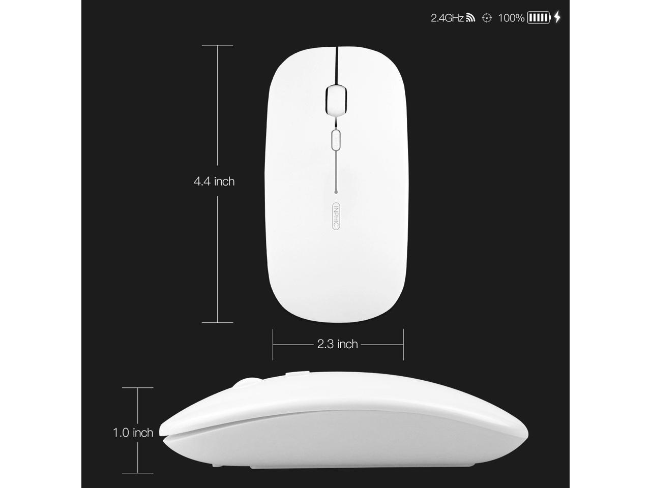 Inphic P-M1 Rechargeable Battery USB Wireless Mouse Mute Silent Click ...