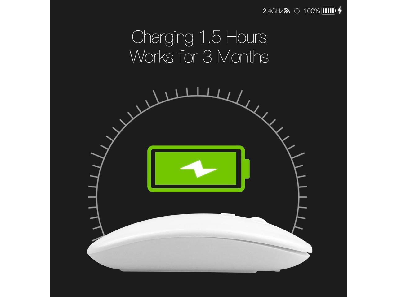 Inphic P-M1 Rechargeable Battery USB Wireless Mouse Mute Silent Click ...