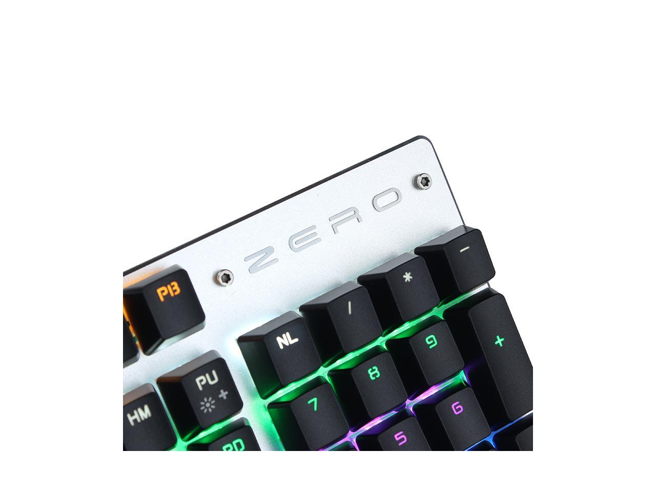 ZERO Mechanical Gaming Keyboard, 104 Keys Black Switch USB Wired Gaming ...