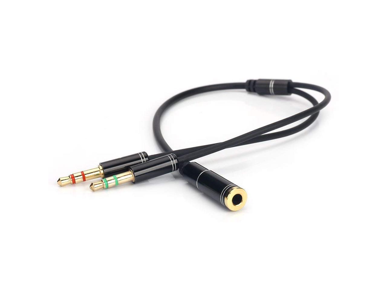 LUOM (2 Pack) 3.5mm Headset Splitter, Jack Adapter CTIA 2 Male to ...