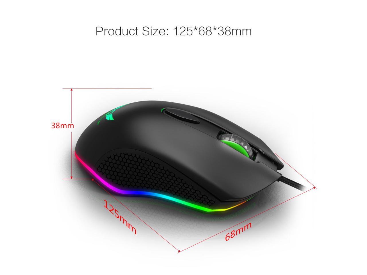 ZERODATE S700 Programmable Gaming Mouse 4800 DPI 6 Buttons RGB Backlit ...