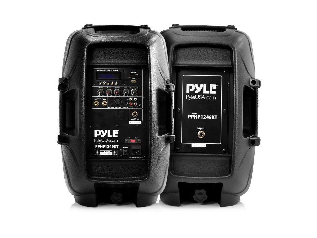 Pyle Dual 12-Inch 2-Way Powered Active Speaker PA system, Bluetooth 4.0 ...